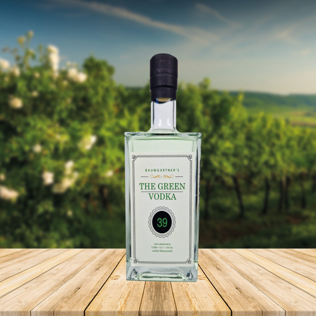 Green Vodka mit Birkenextrakt - Baumgartner Wein und Obstbrände
